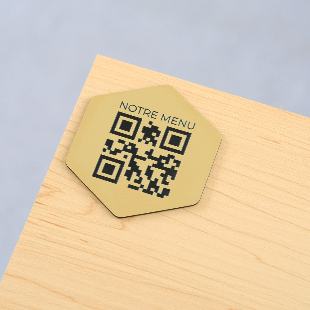Plaque QR code hexagonal + phrase – Unisign