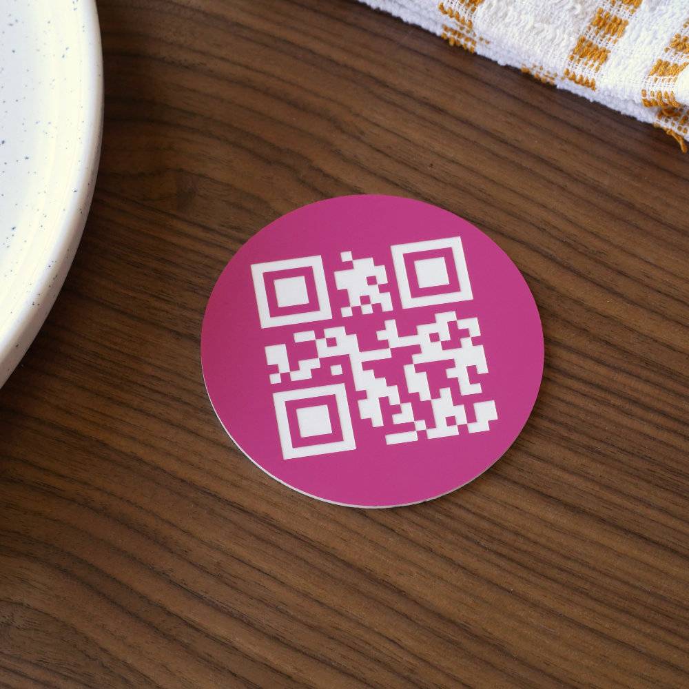 Plaque QR Code Ronde Gravée - Signalétique Personnalisée – Unisign